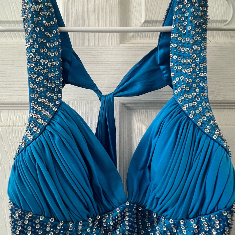 Cache Blue Embellished Prom Dress - Gem